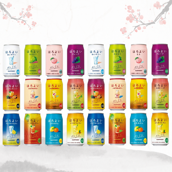 산토리 호로요이 12종 혼합 24캔 세트 (350ml × 24개입) 무료배송 – 일본 국민 저도주, 가장 인기 있는 12가지 – sakemong